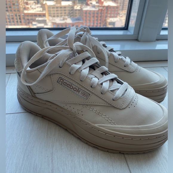 Reebok | Shoes | Reebok Tan Platform Sneakers | Poshmark